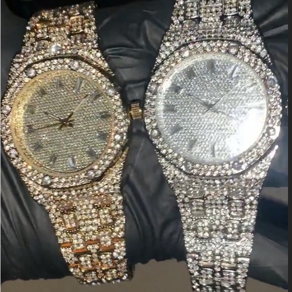 Jewelry | 18k Goldwhite Gold Unisex Octogonal Icedout Baguette Diamond Watch | Poshmark